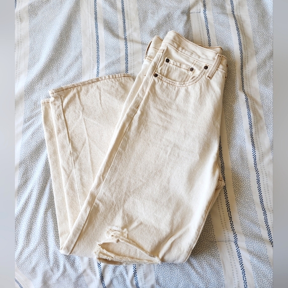 Levi's | Jeans | Levis Cream Straight Leg Jeans | Poshmark